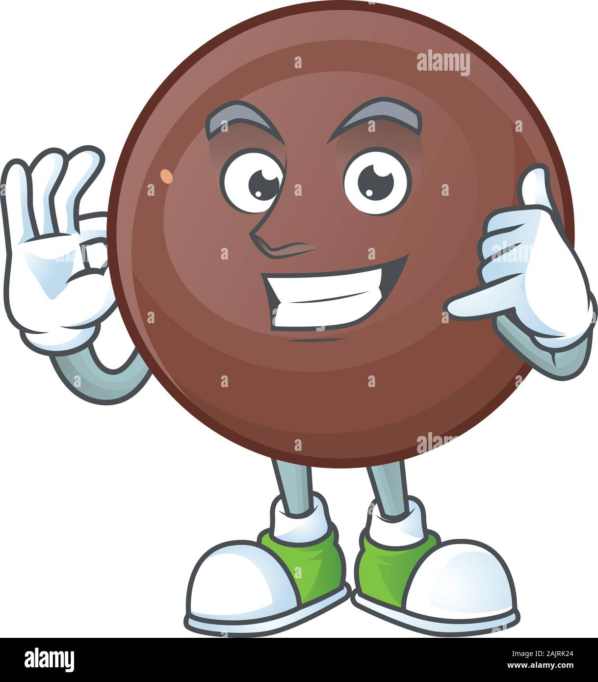 Call me funny chocolate ball mascot picture style Stock Vector Image ...