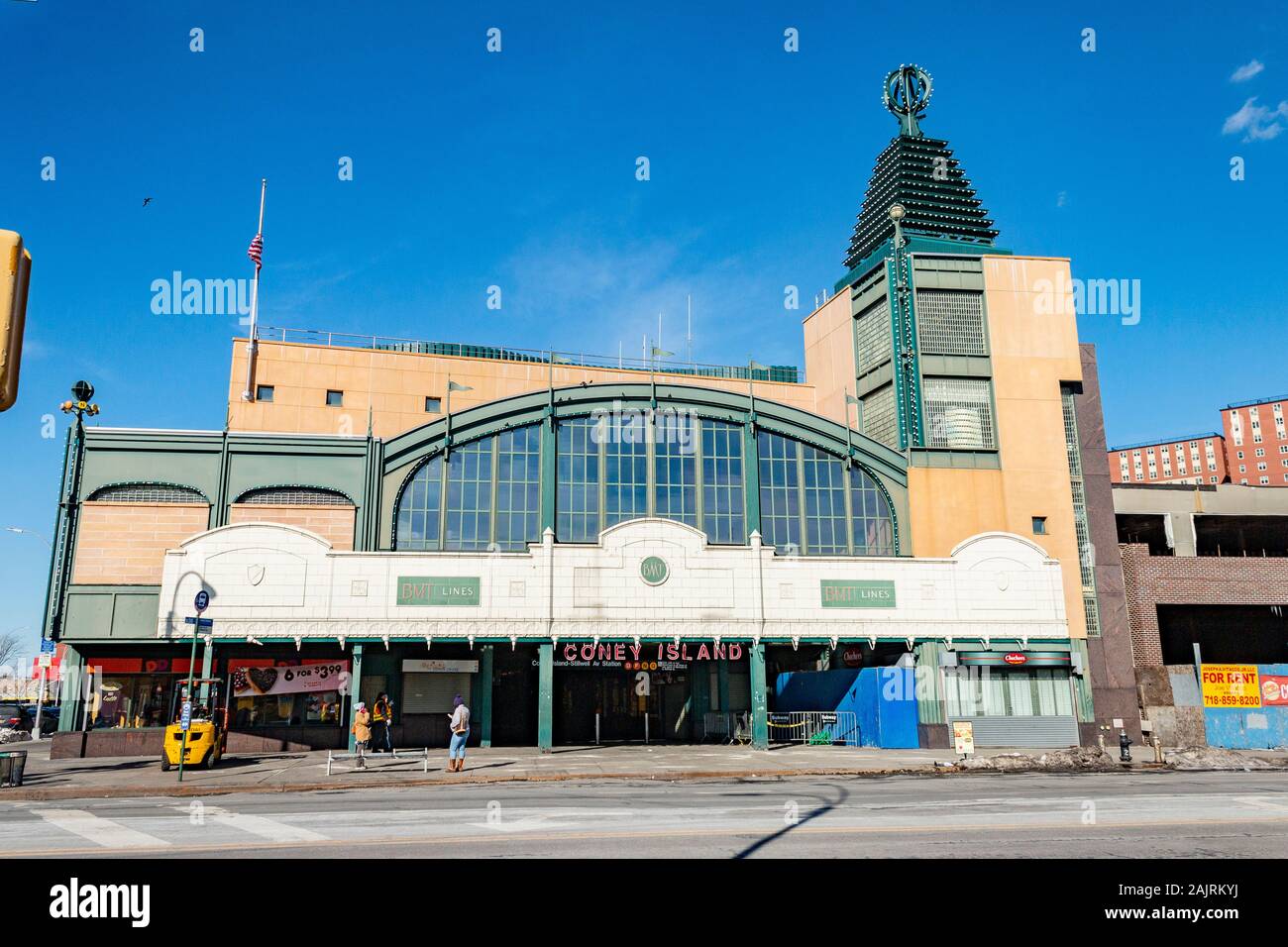 subway station building at Coney Island, Brooklyn, New York, United ...