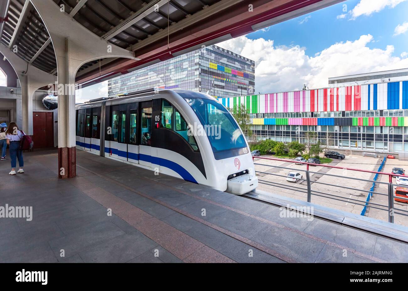 Moscow, Russia - July 8, 2019: Moscow public urban transport. Train ...