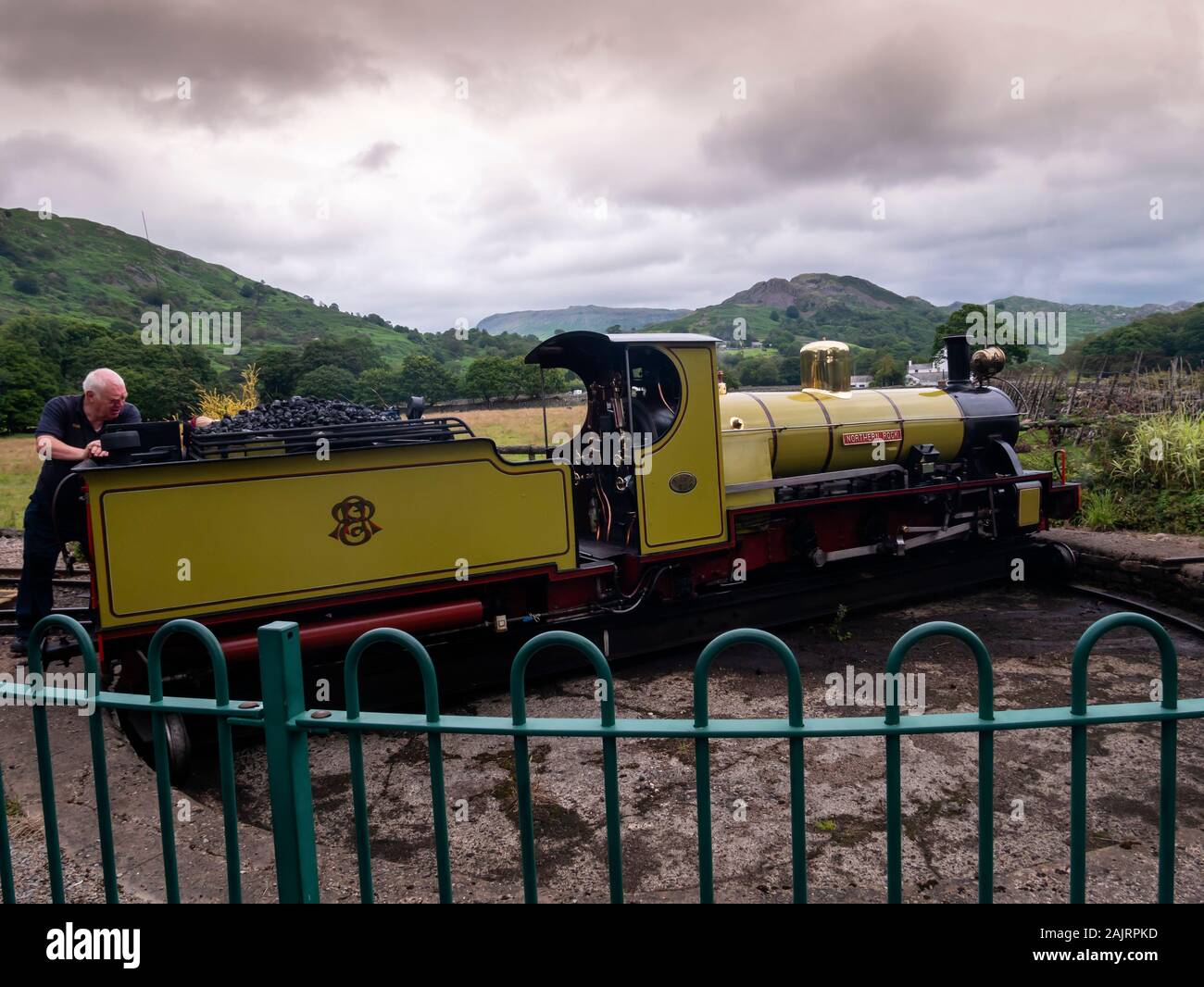 Fifteen inch gauge steam locomotive Northern Rock on the Ravensglass ...