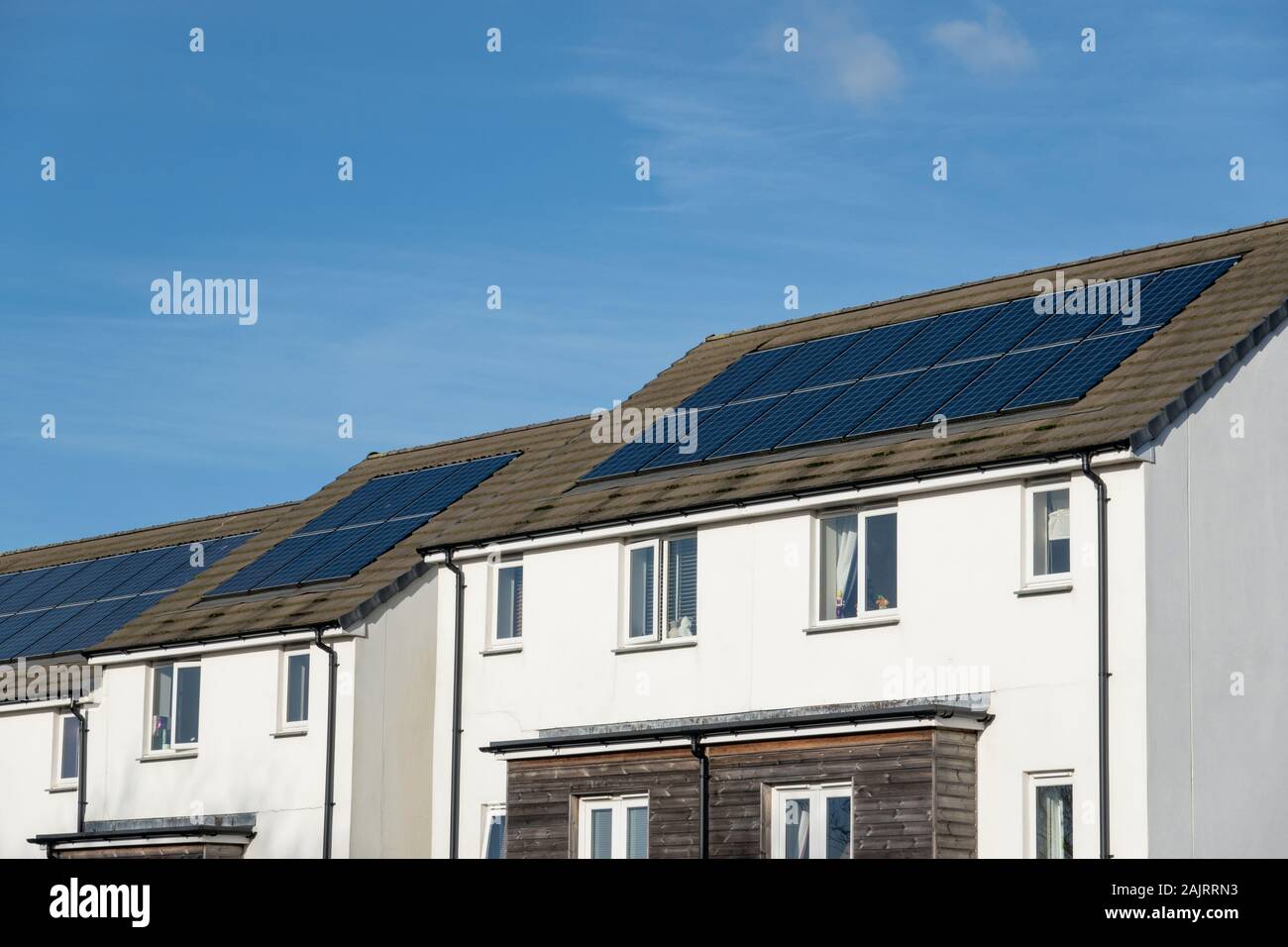 Solar panels on new build roof hi-res stock photography and images - Alamy