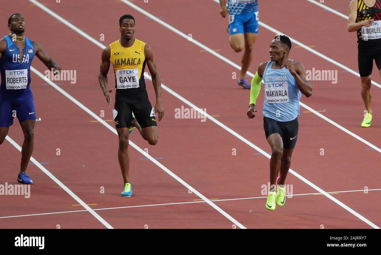Gil Roberts (USA) , Demish Gaye (Jamaique) and Isaac Makwala (Botswana ...