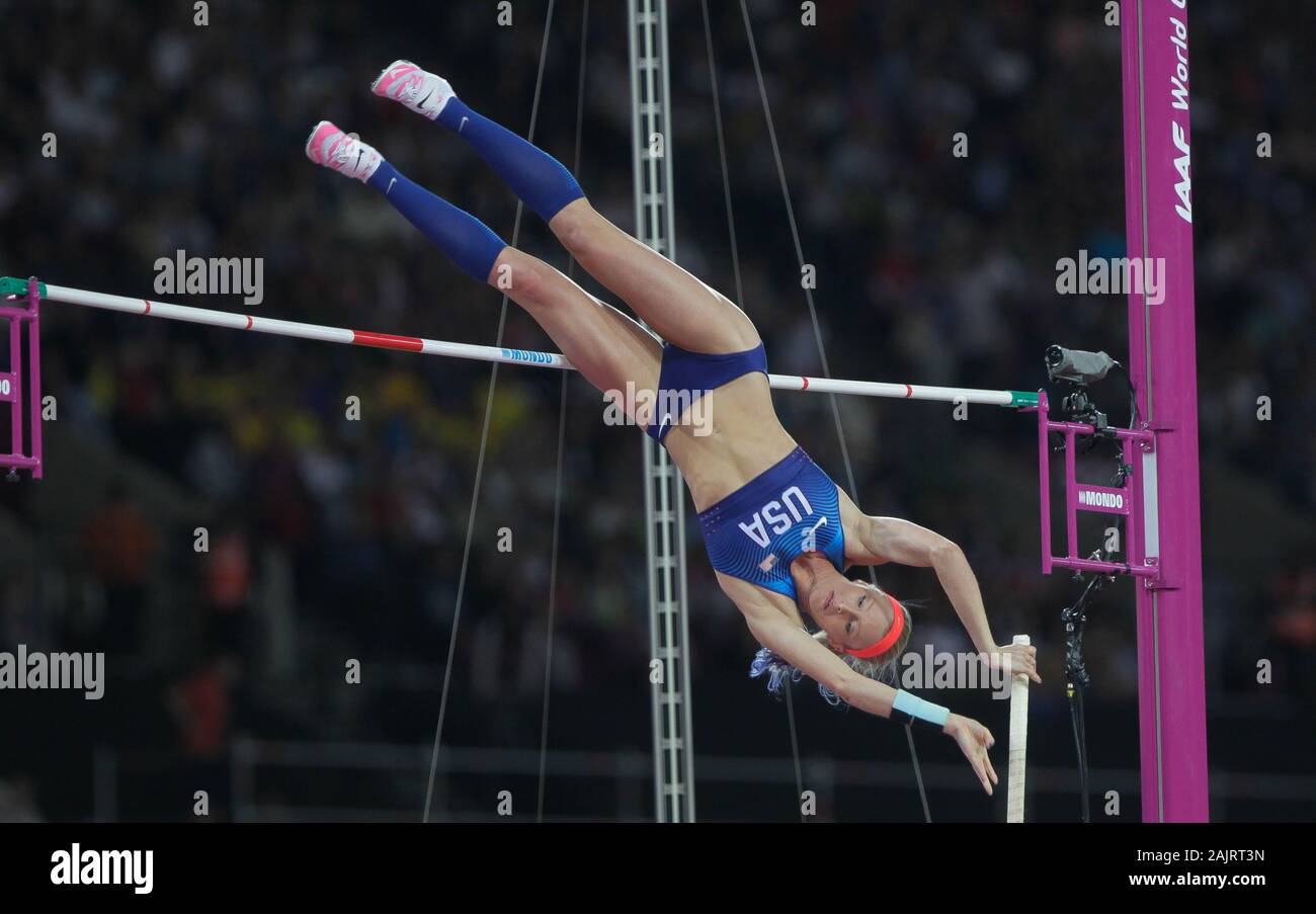 Sandi Morris( USA) at the Women's Pole Vault Final of the IAAF World ...