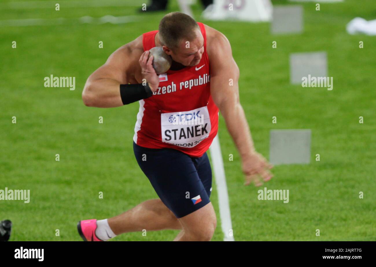 Tomáš Stanek (tcheque) during the Shot Put Men Final of the IAAF World Championships in ...