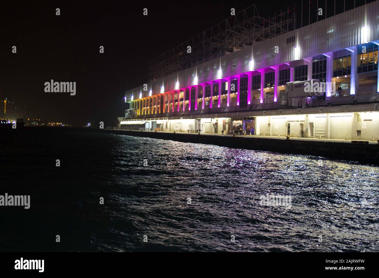 Hong kong port terminal night hi-res stock photography and images - Alamy