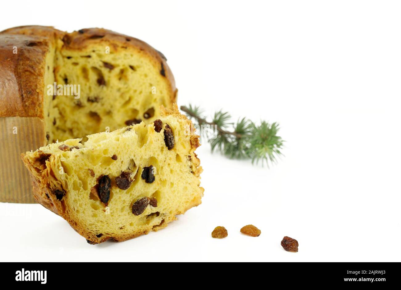 Concept of italian food.Traditional Italian Christmas Panettone cake ...