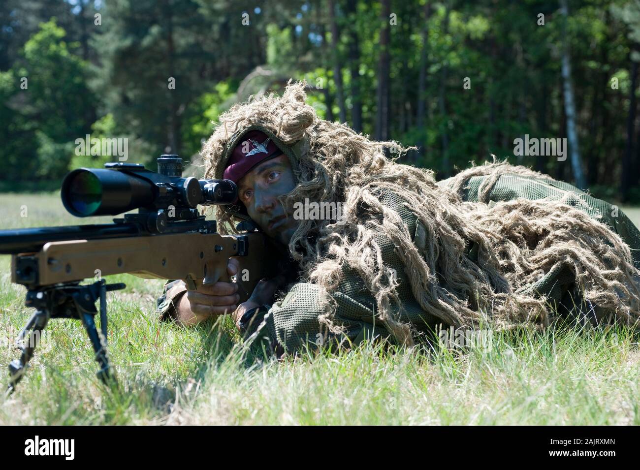 A sniper with 2 Para, parachute regiment due to be deployed to ...