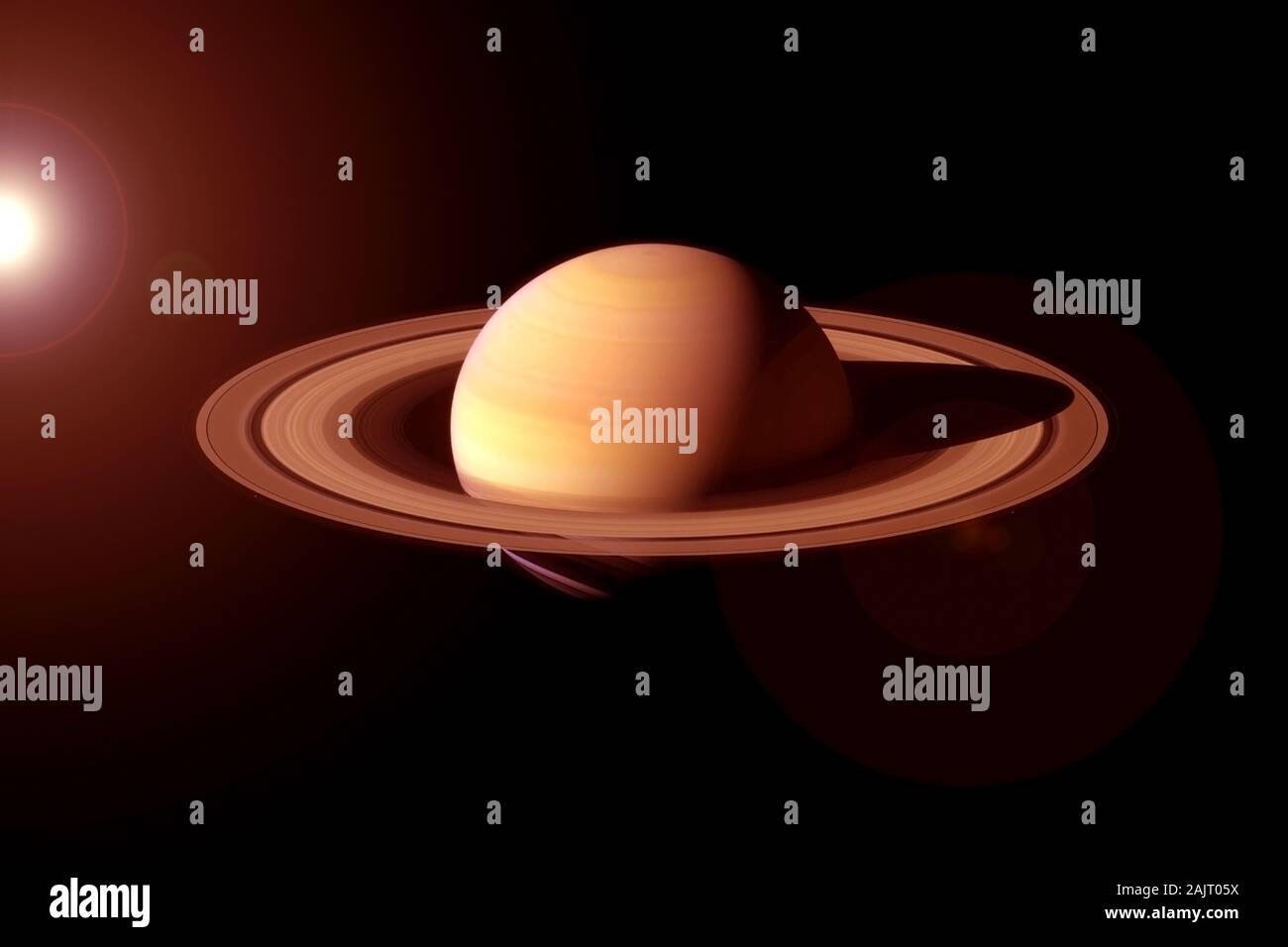 Planet Saturn, in bright colors, on a dark background. Elements of this ...