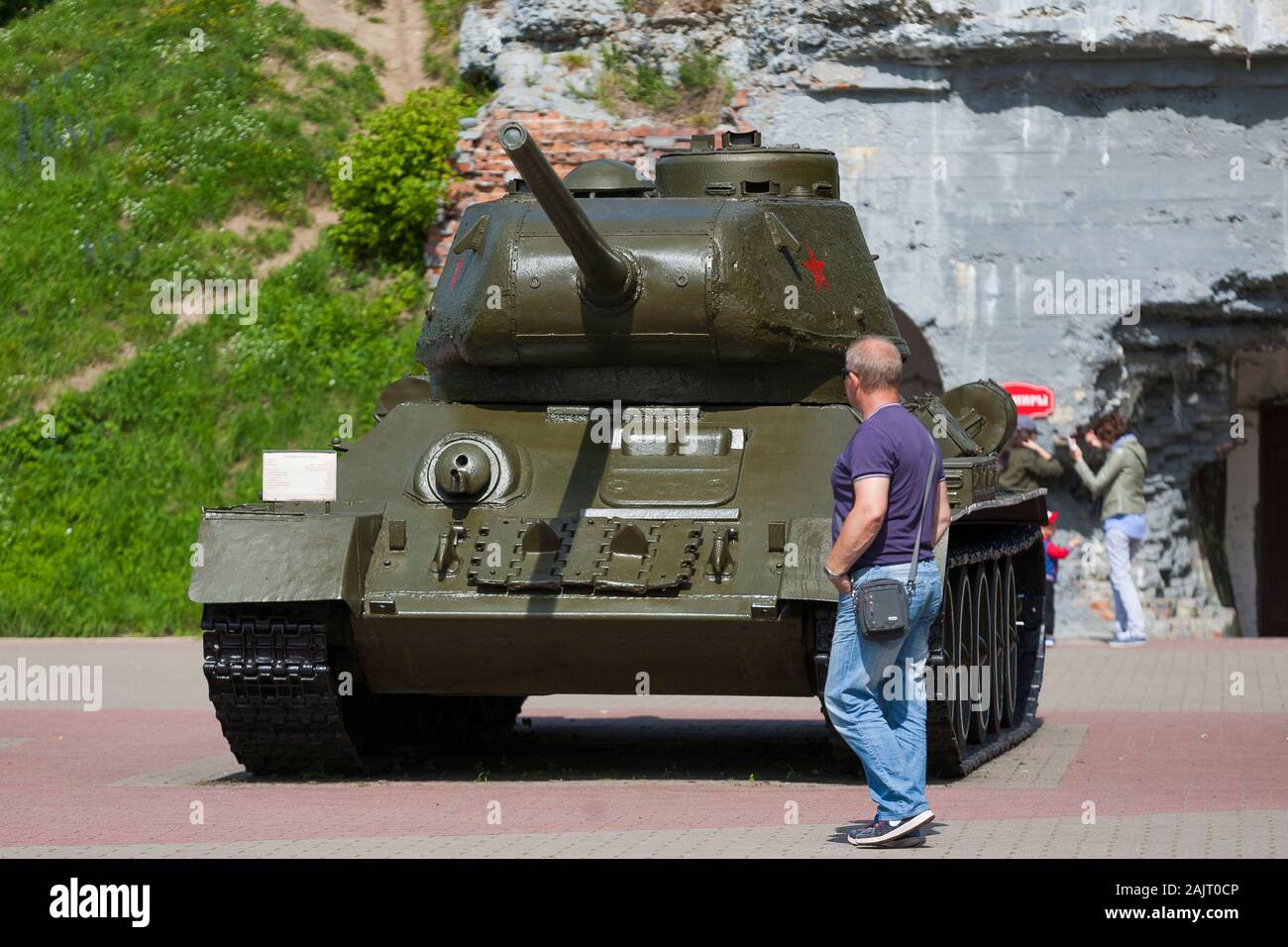 Soviet era tanks are a part of the displays at the Brest War Memorial ...