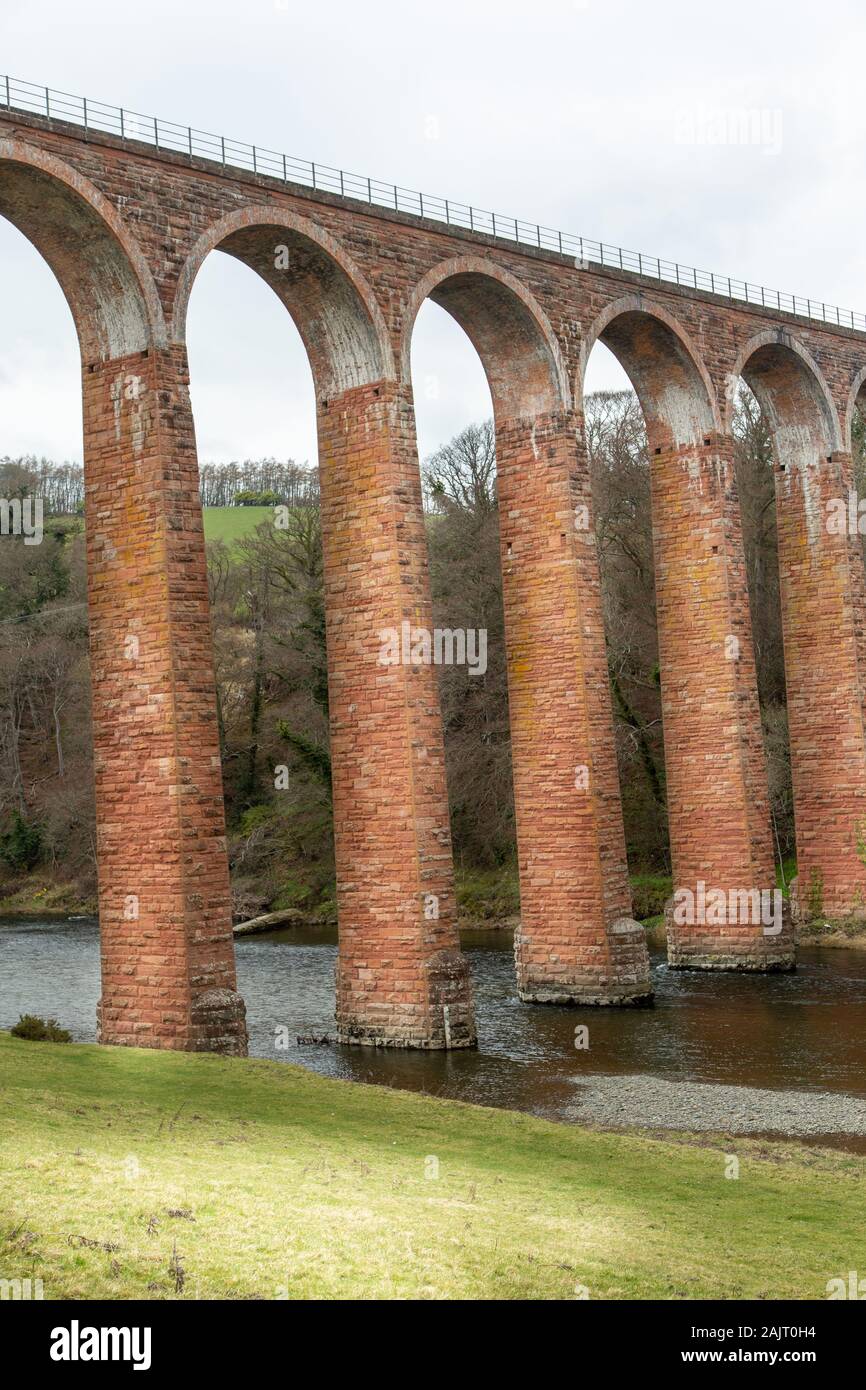 Leaderfoot Viaduct on the River Tweed at Melrose in the Scottish ...