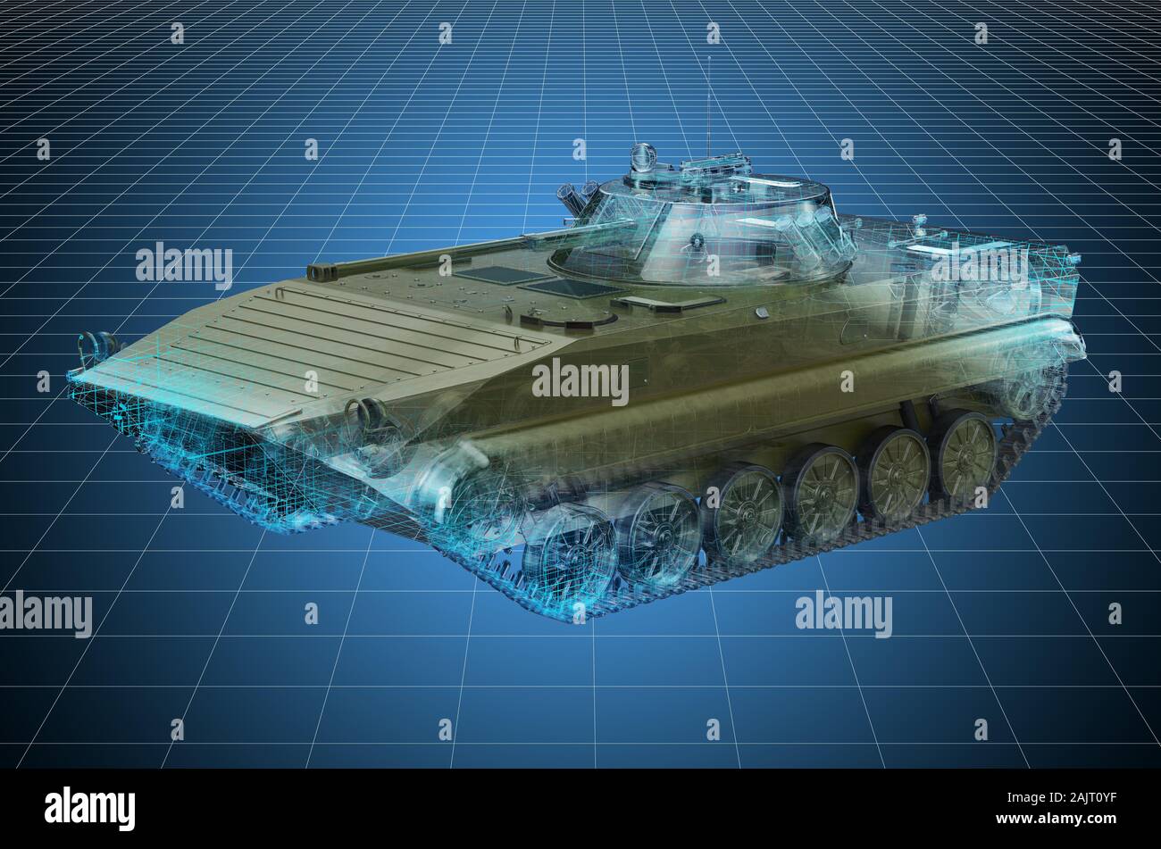 Visualization 3d cad model of battle infantry fighting vehicle ...