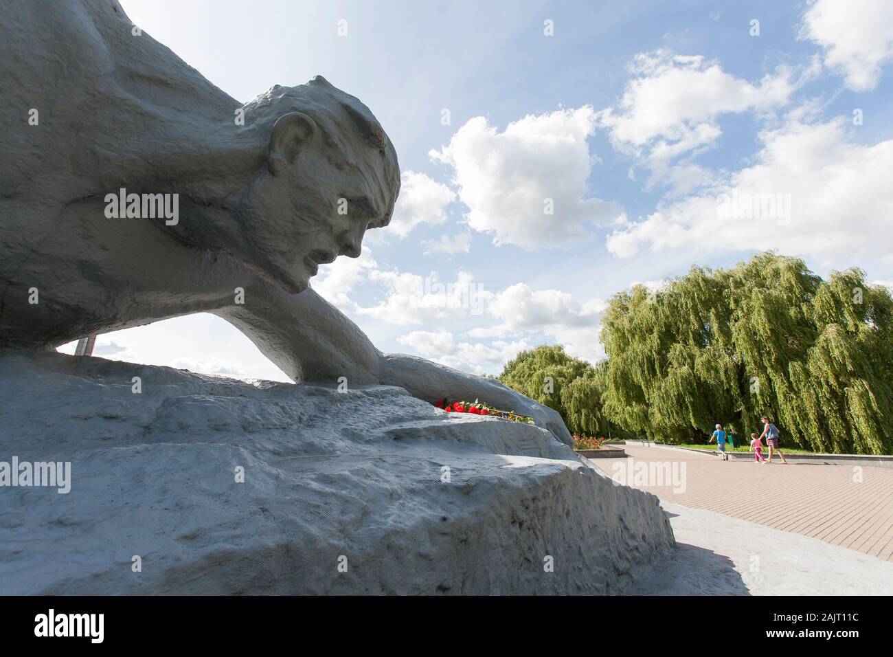 The epic statue "courage" which celebrates the defence of the fortress ...