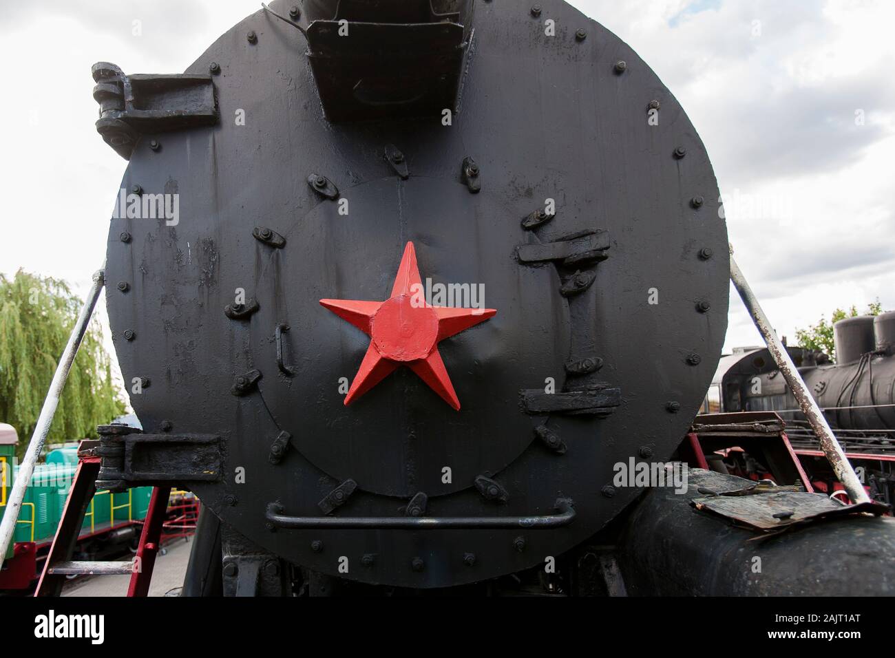 Many types of trains, both steam and electric locomotives are on ...