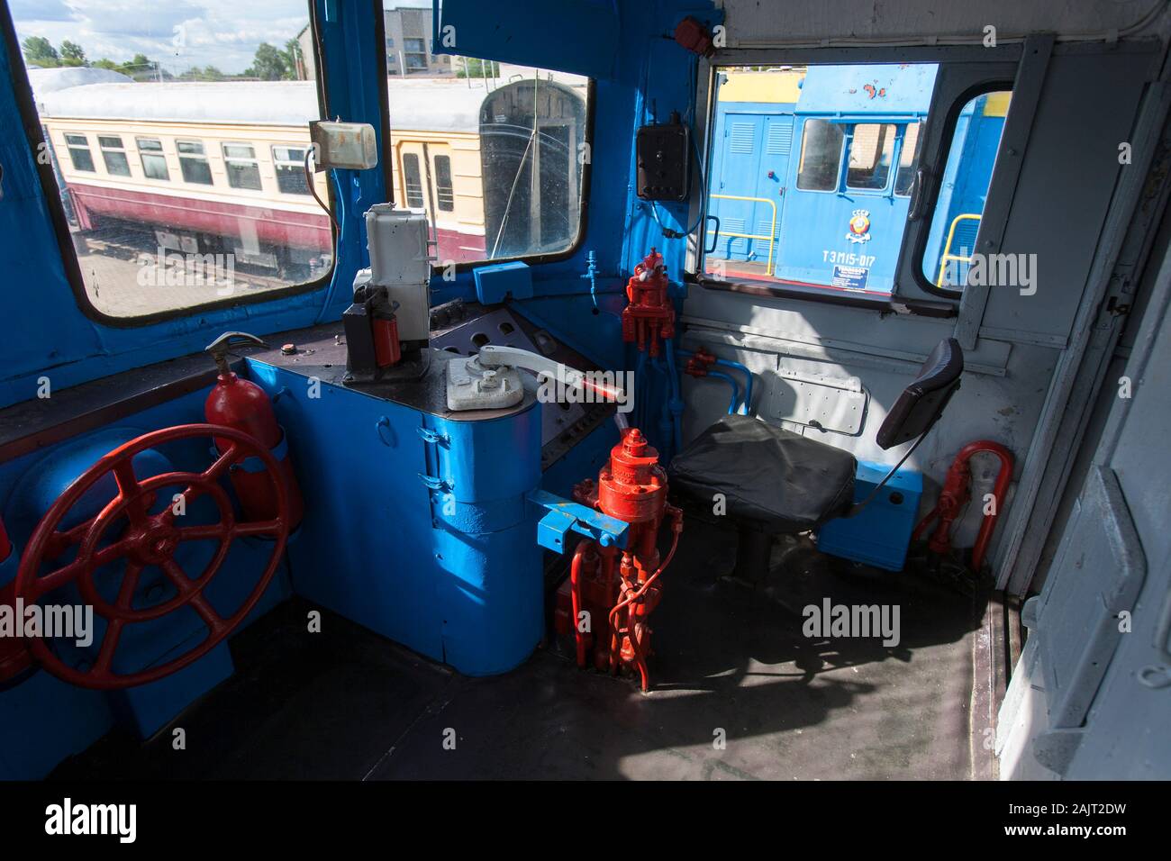 Many types of trains, both steam and electric locomotives are on ...