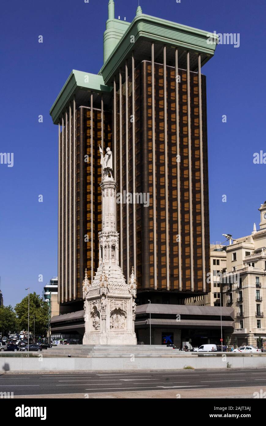 The Christopher Columbus Monument in front of the Colon Towers by ...