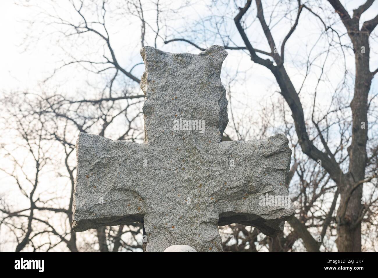 Christian symbol. Old Vintage Cross at Catholic Cemetery Stock Photo ...