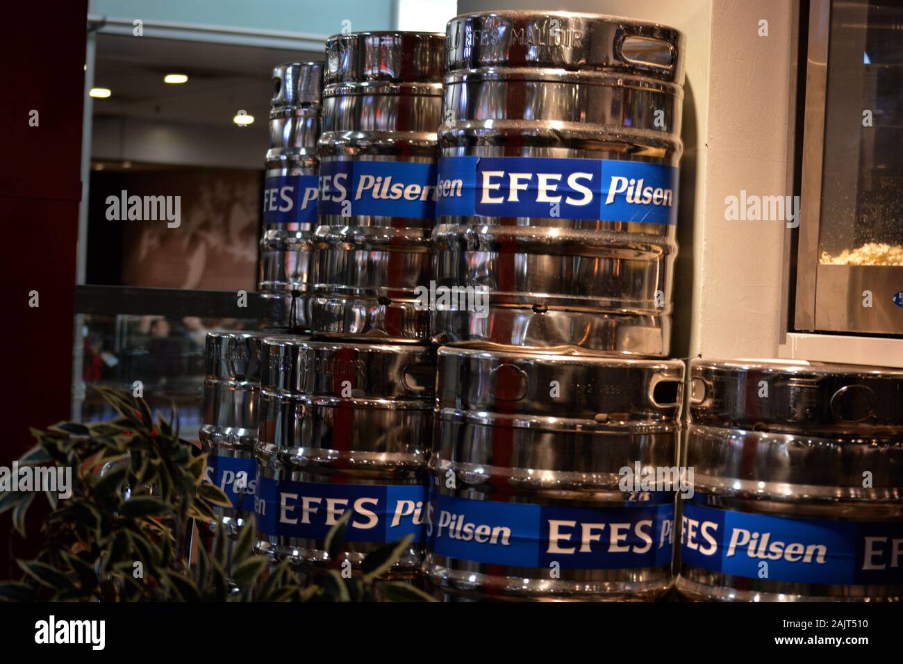 Istanbul Airport / Turkey - November 19 2019 Designer shops and Fast ...