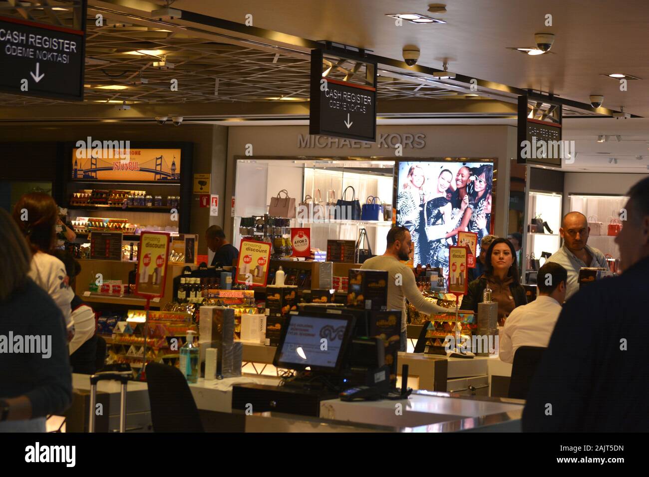 Istanbul Airport / Turkey - November 19 2019 Designer shops and Fast ...