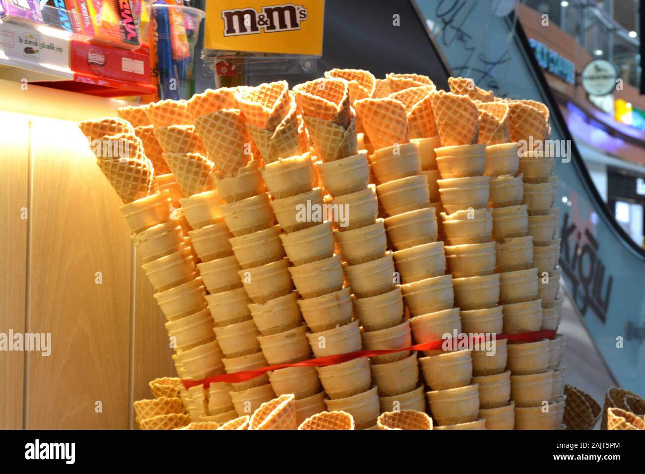 Istanbul Airport / Turkey - November 19 2019 Designer shops and Fast ...