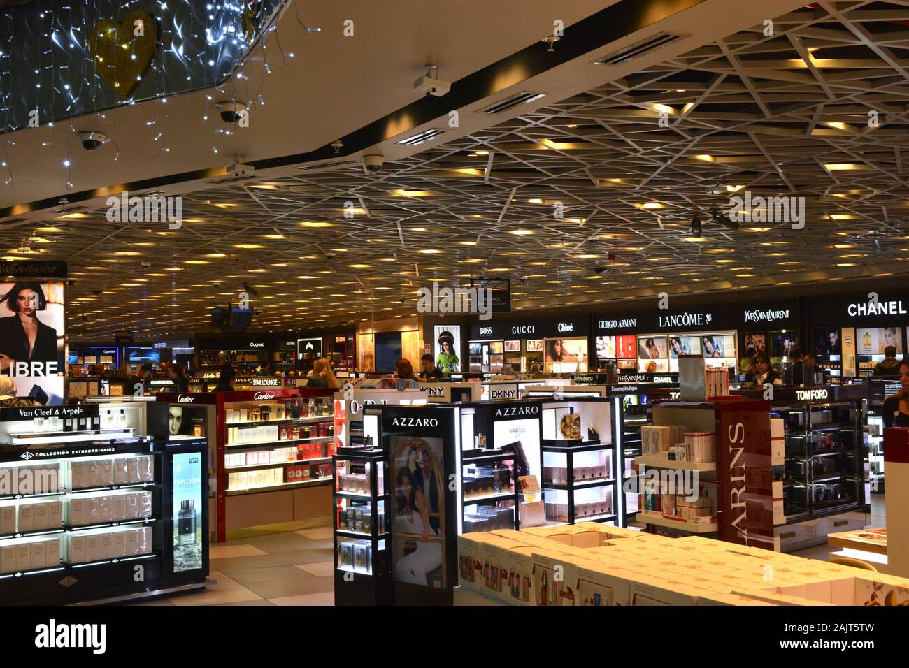 Istanbul Airport / Turkey - November 19 2019 Designer shops and Fast ...