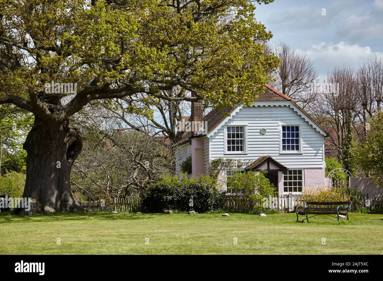 Oak Cottage, a white timber cottage in Leigh village, Kent, England ...