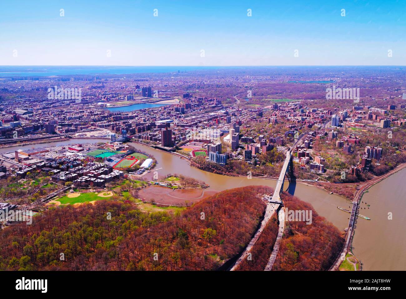 145th Street Bridge between Manhattan and Bronx NYC reflex Stock Photo ...