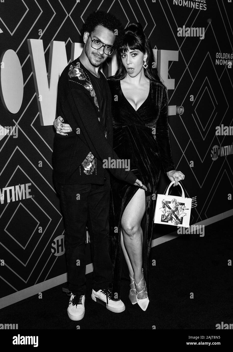 Los Angeles, CA, USA - Jan 04, 2020: Yassir Lester and Chelsea Devantez ...