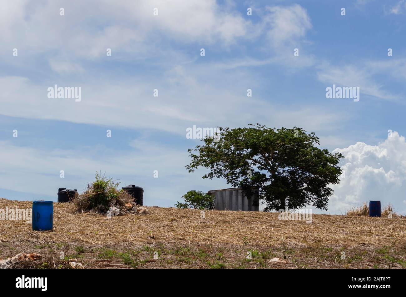 Rock Piles On Farm Land Stock Photo - Alamy