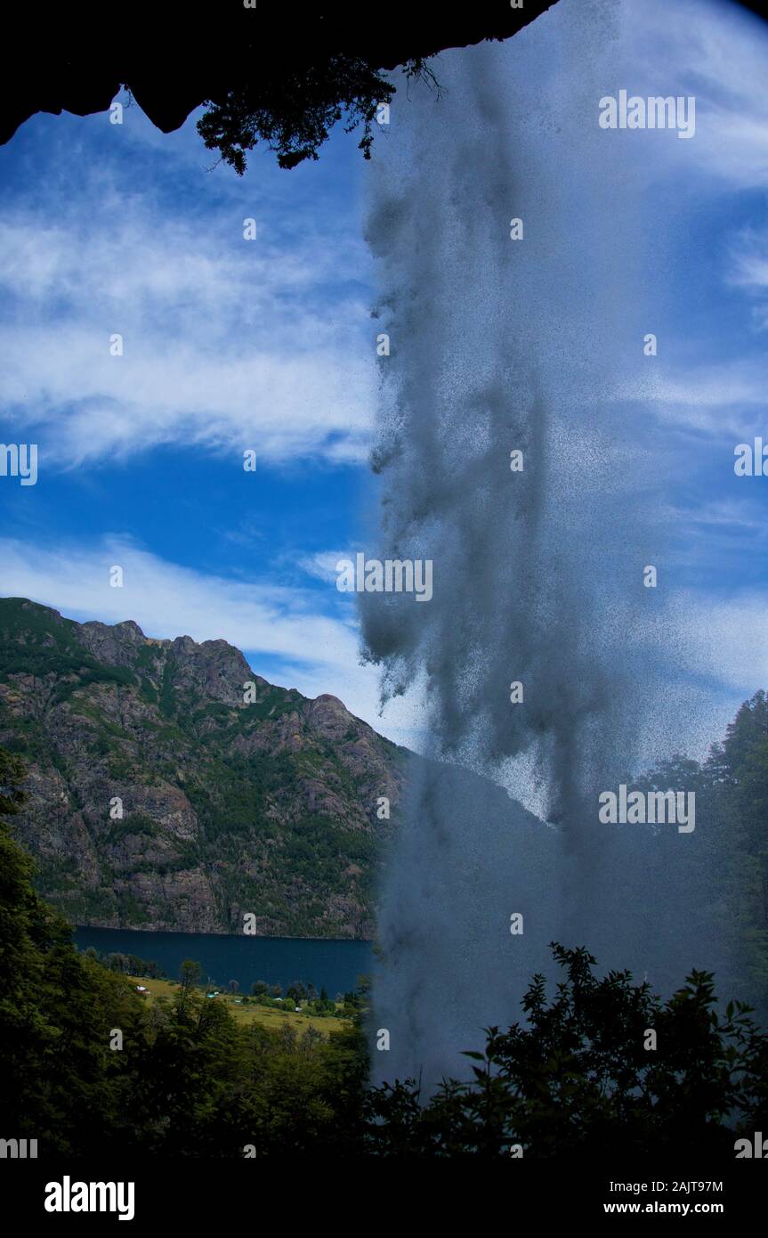 Waterfall from the back Stock Photo - Alamy