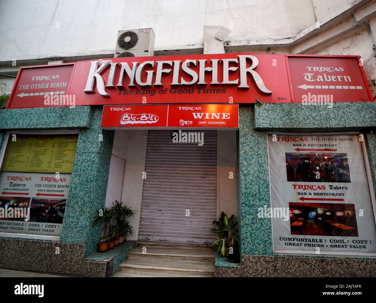 Kolkata, India. 5th Jan, 2020. Kingfisher logo seen on display at a ...