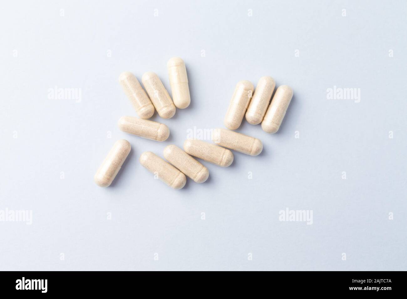 Korean Ginseng capsules. Concept for a healthy dietary supplementation ...