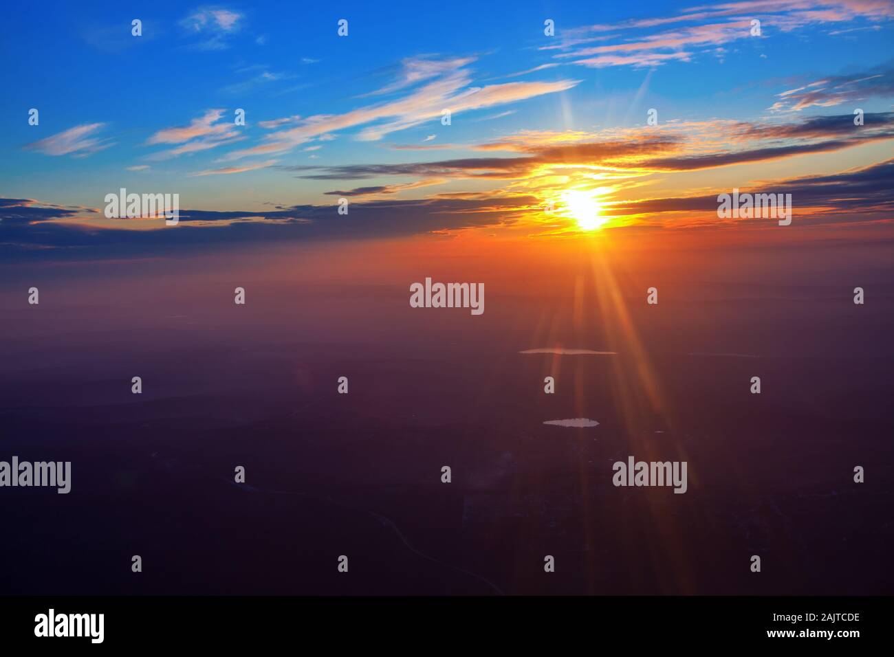 aerial view of twilight in the evening sky Stock Photo - Alamy