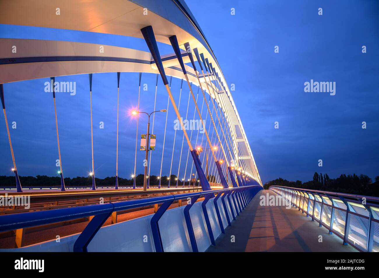Detail view of arch on Apollo bridge in Bratislava, Slovakia Stock ...