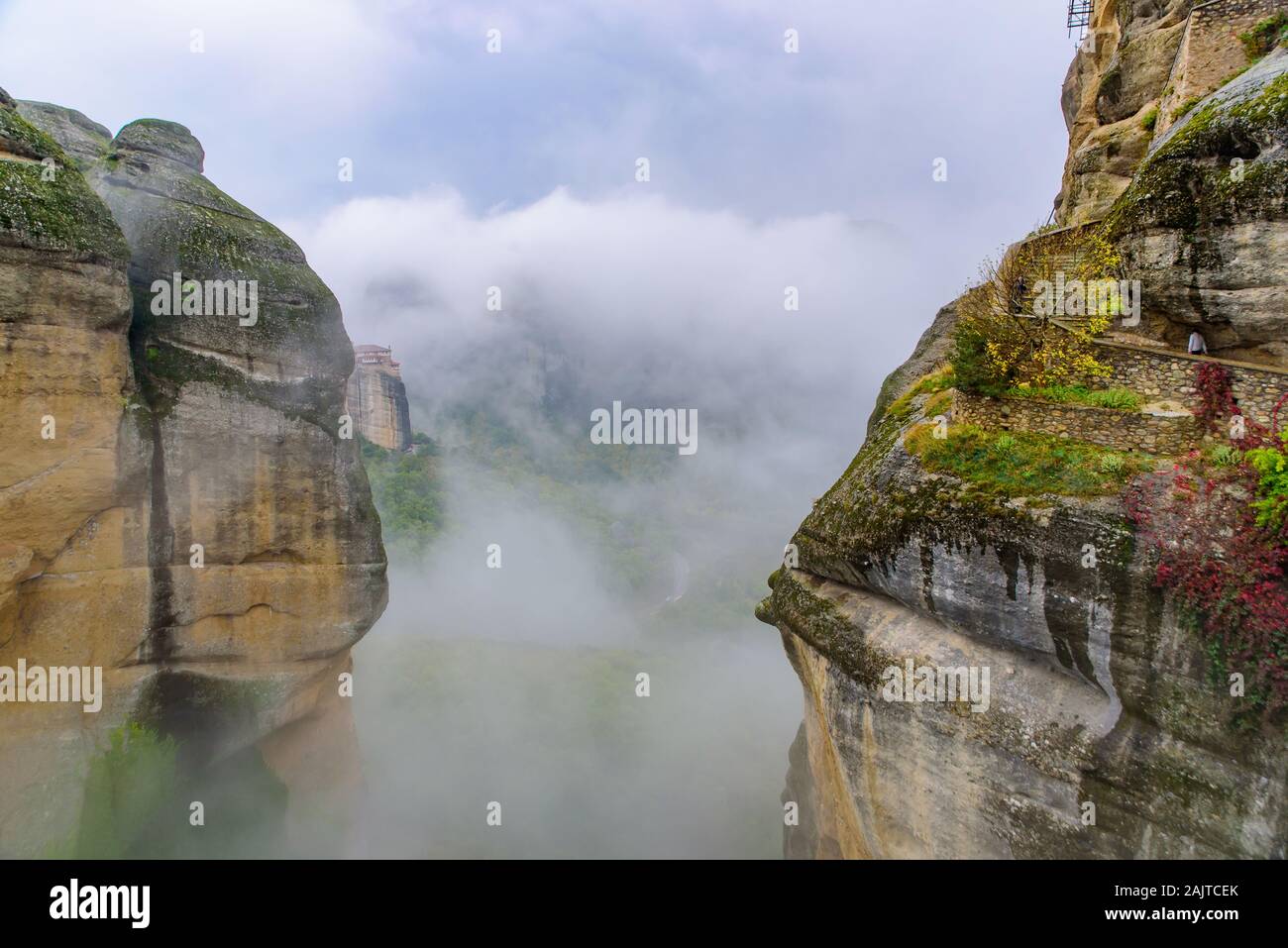 Landscape of rock formation in Meteora, Greece Stock Photo - Alamy