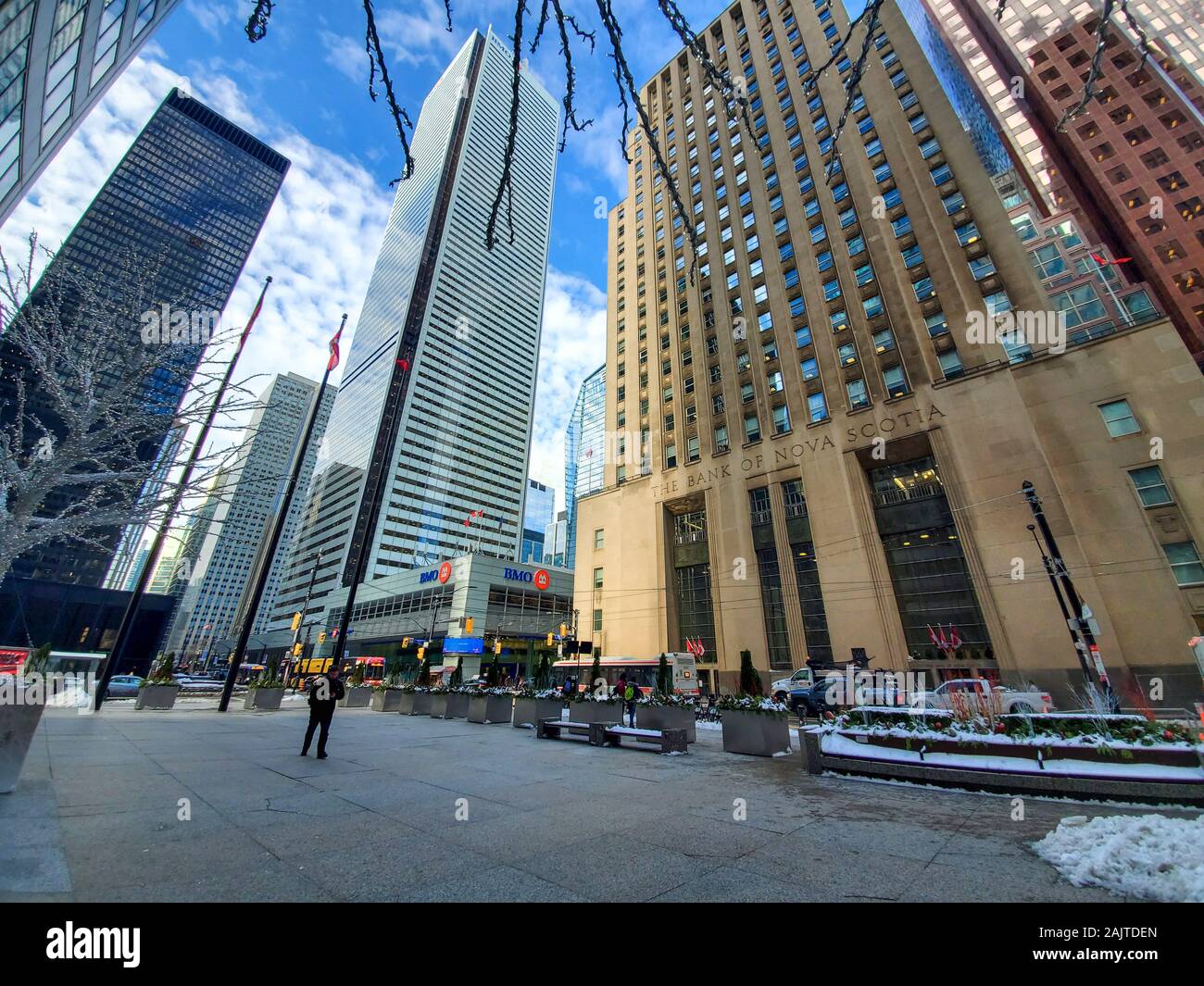Toronto, Ontario, Canada-December, 2019: Toronto financial district ...