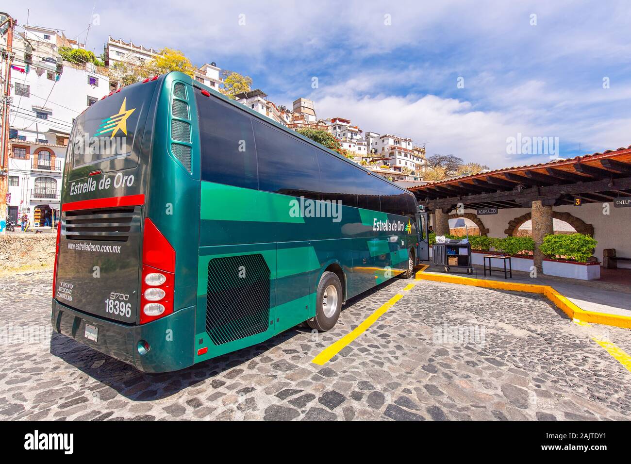 Taxco, Mexico-December 22, 2019: Central bus station in Taxco servicing ...