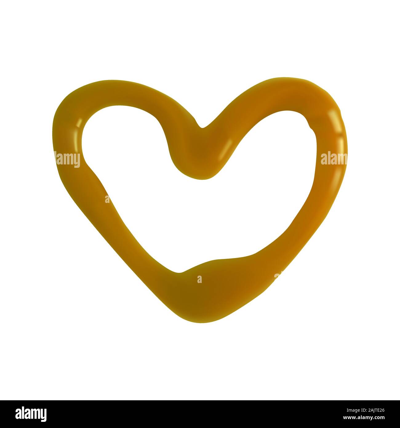 A heart shape of mustard. Vector illustration. Bright paste Stock ...