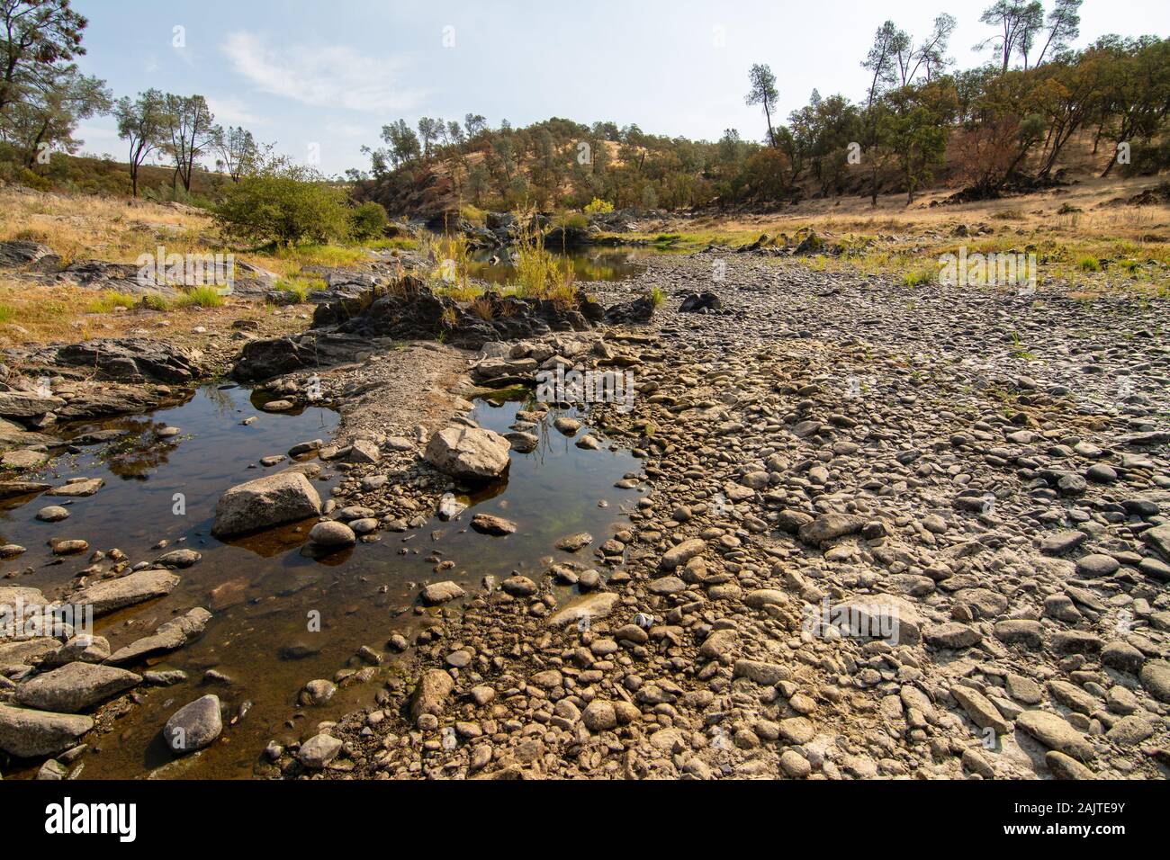 river during drought very low water Stock Photo - Alamy