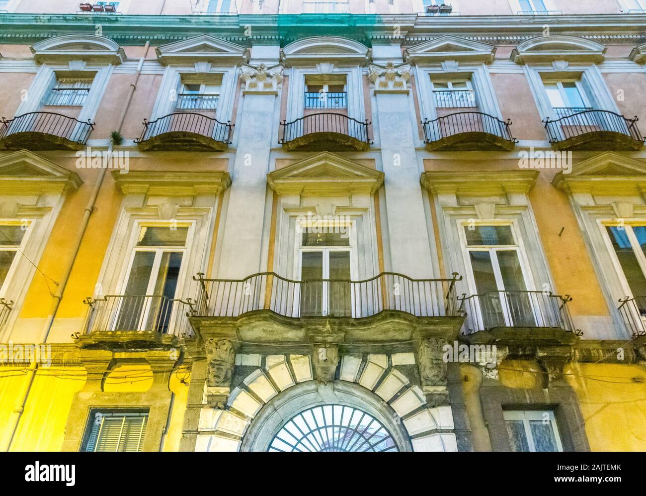 typical architecture of ancient buildings of Naples Stock Photo - Alamy