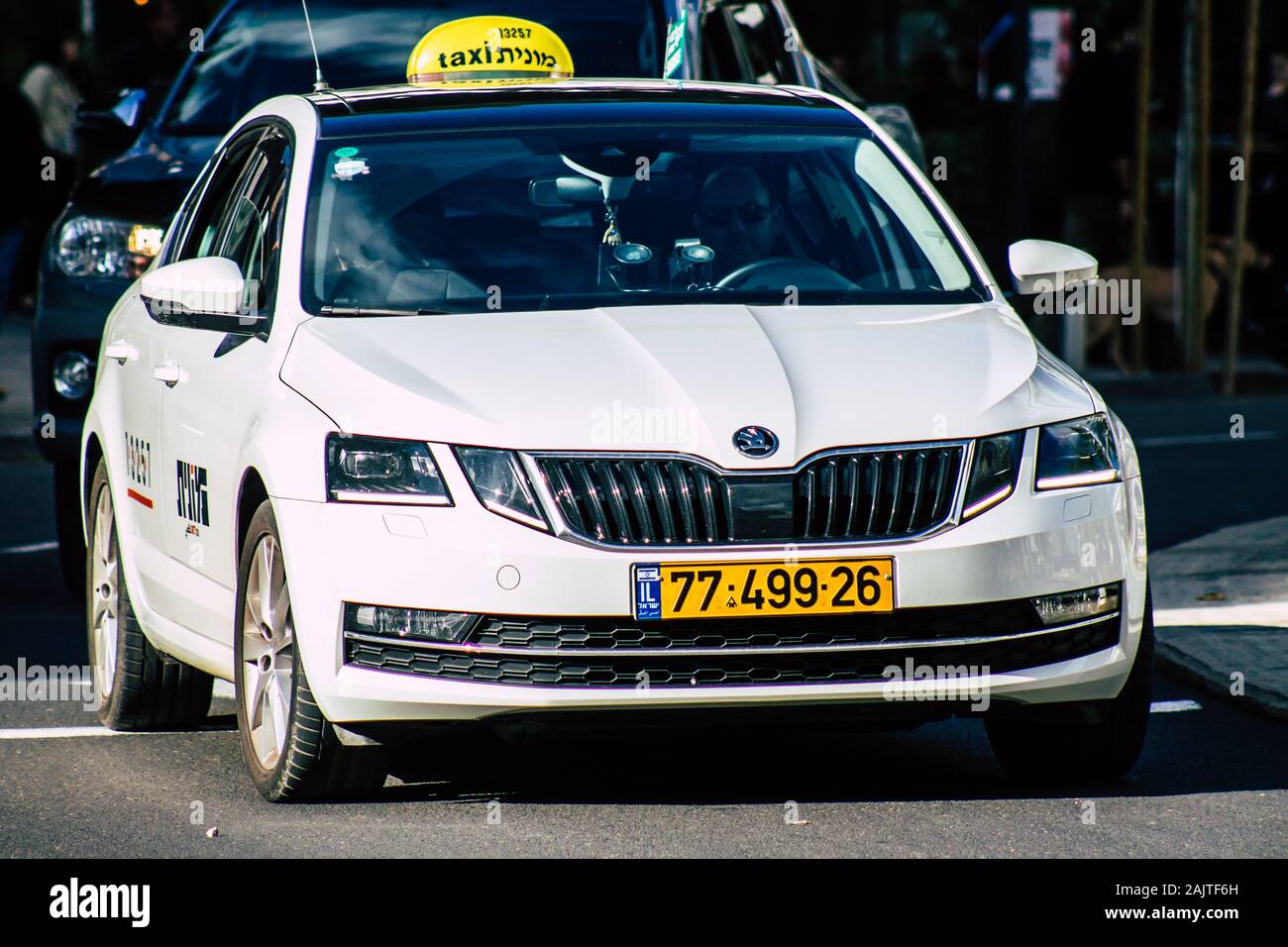 Tel Aviv Israel January 03, 2020 View of traditional Israeli taxi ...