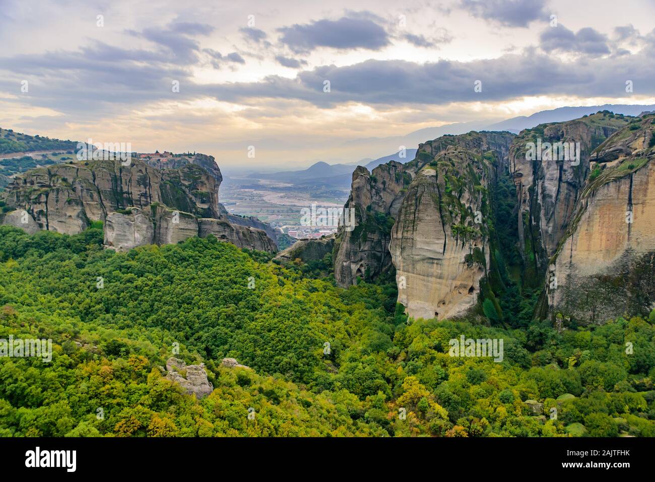 Landscape of rock formation in Meteora, Greece Stock Photo - Alamy