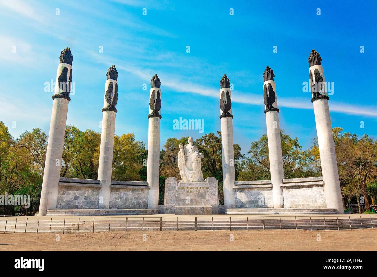 Mexico City, Mexico-25 December, 2019: Boy Soldiers monument (also ...