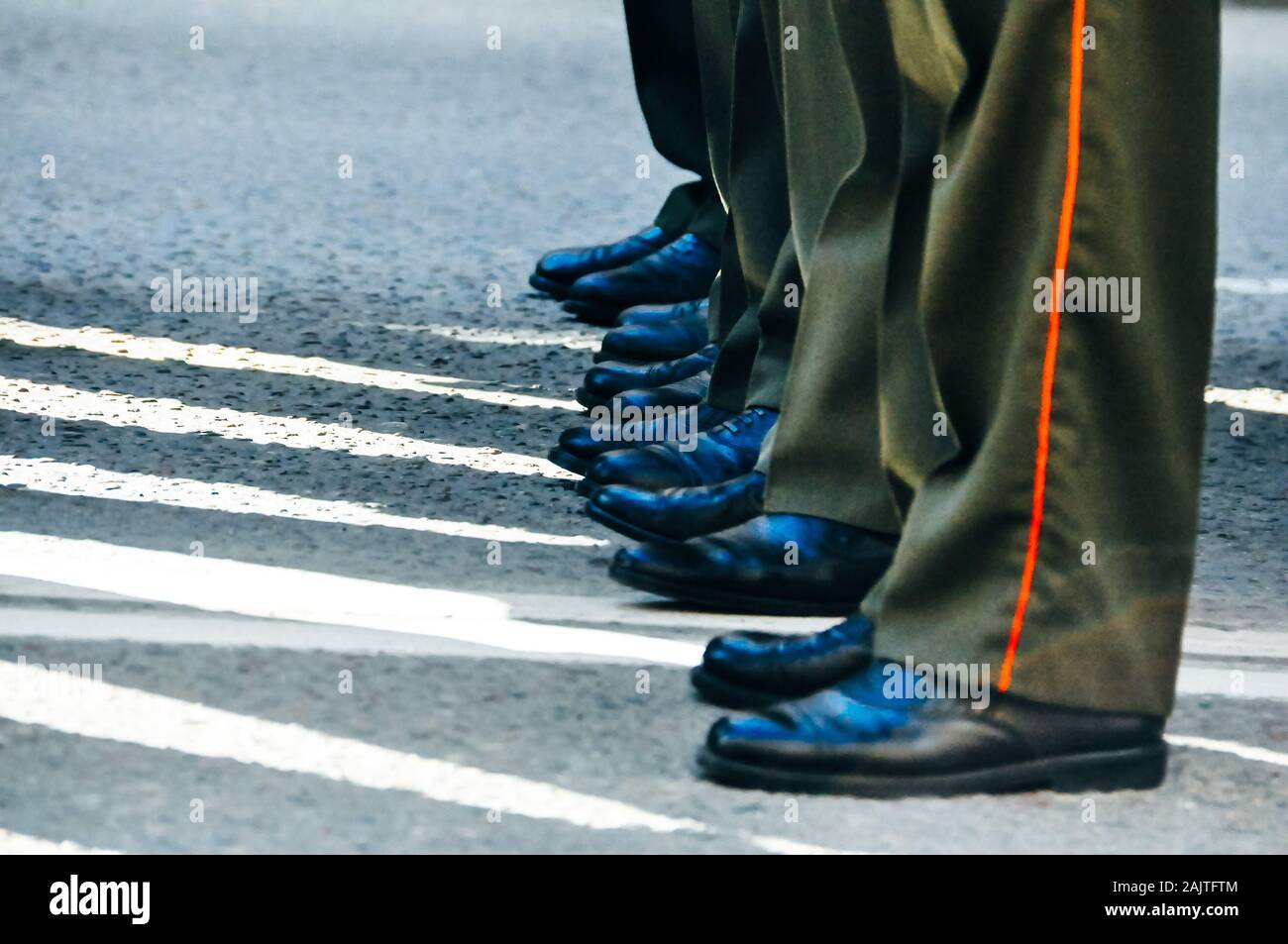 Foot soldiers stepping on the road, russia Stock Photo - Alamy
