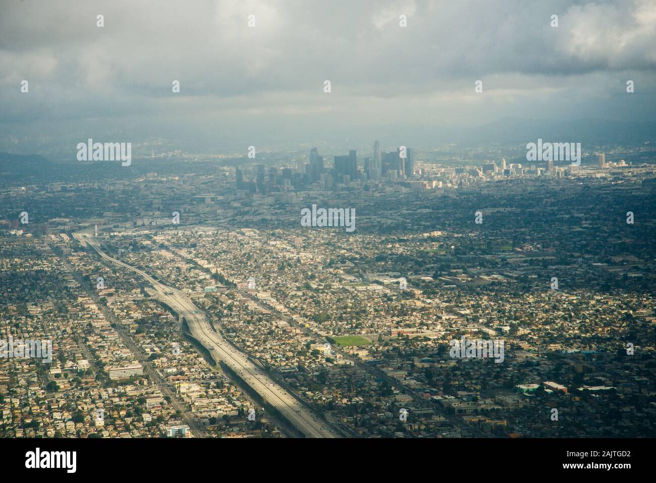 los angeles, september, 2019 Panoramic aerial view of LA, from the ...