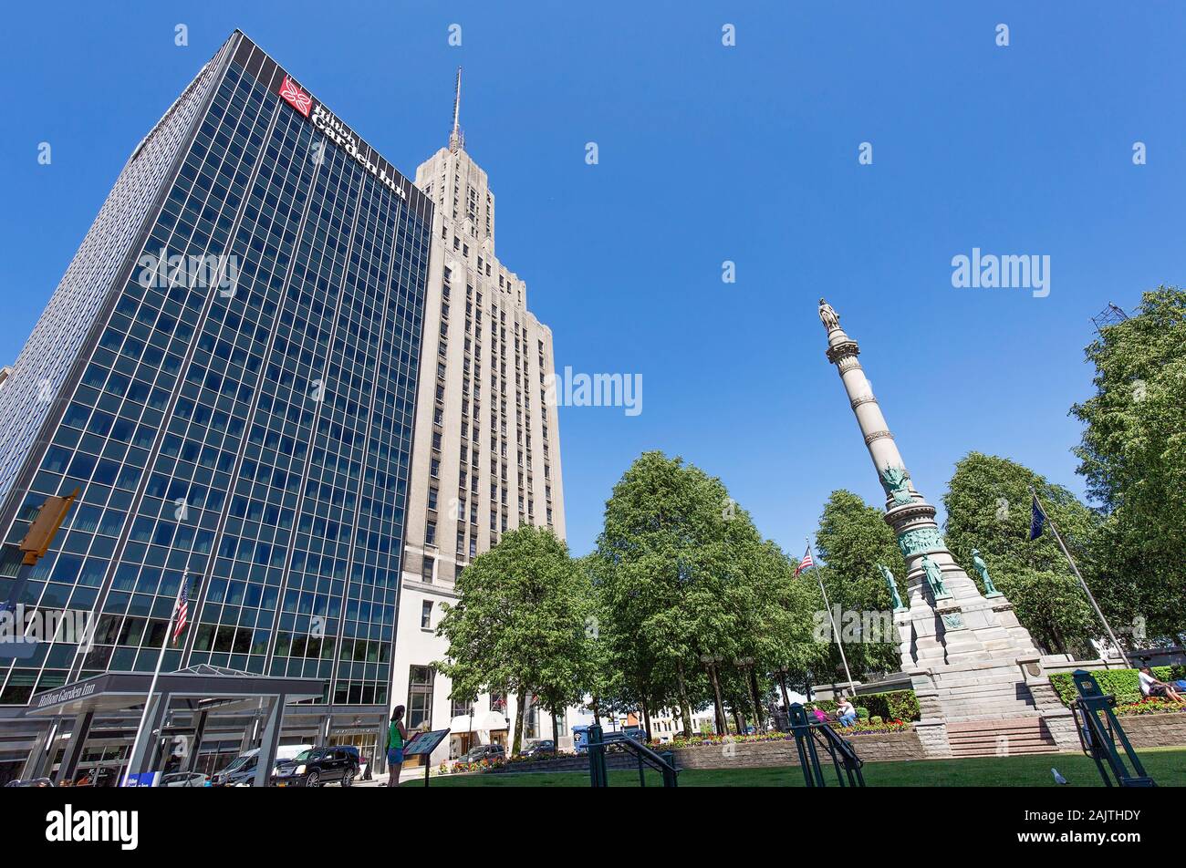 Buffalo, USA-20 July, 2019: Lafayette Square in Buffalo Downtown that ...
