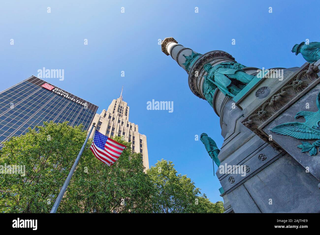 Buffalo, USA-20 July, 2019: Lafayette Square in Buffalo Downtown that ...