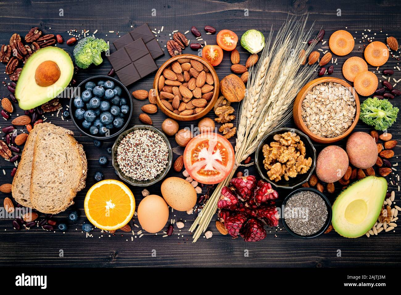 Ingredients for the healthy foods selection. The concept of healthy ...