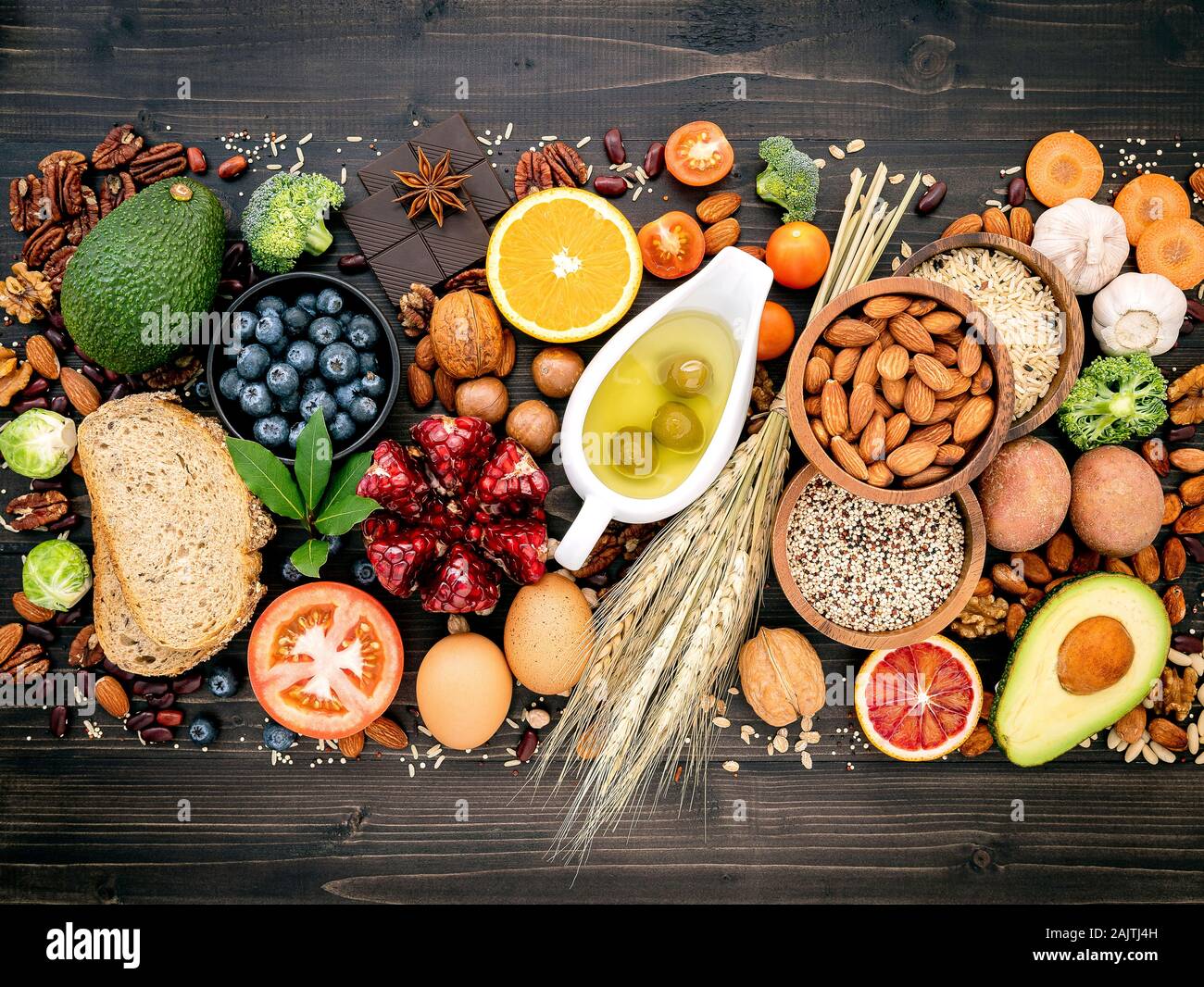 Ingredients for the healthy foods selection. The concept of healthy ...