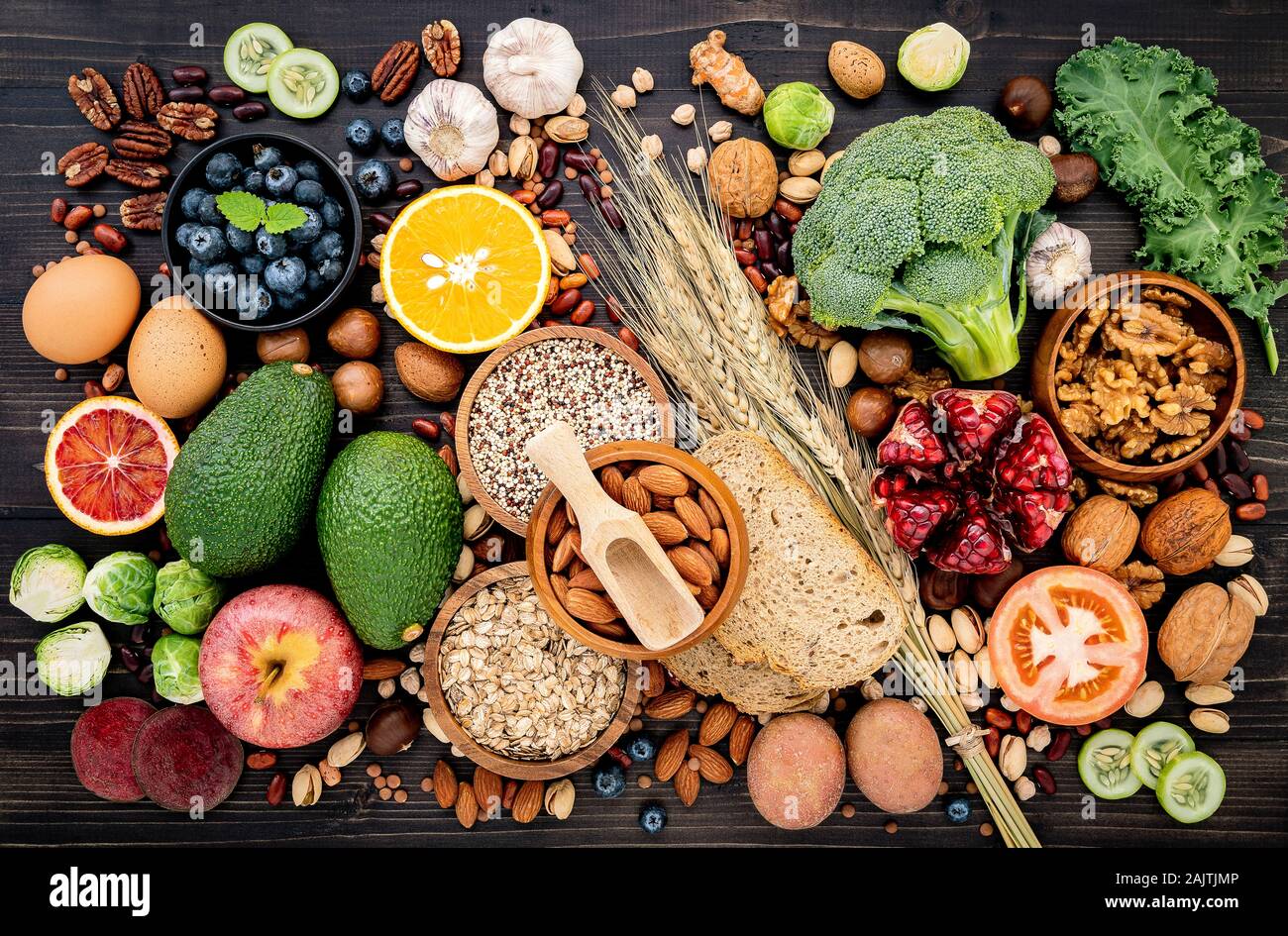 Ingredients for the healthy foods selection. The concept of healthy ...