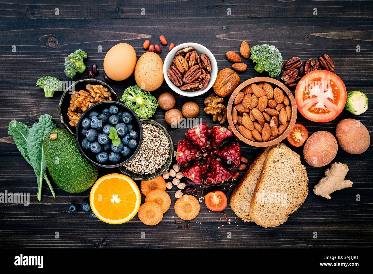 Ingredients for the healthy foods selection. The concept of healthy ...